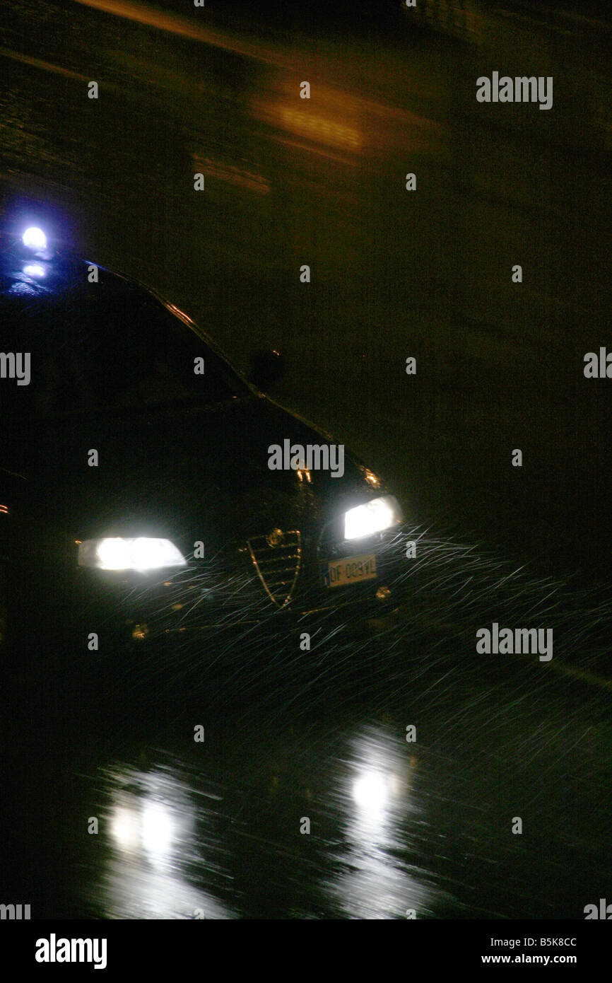 Driving in rain police lights hi-res stock photography and images - Alamy
