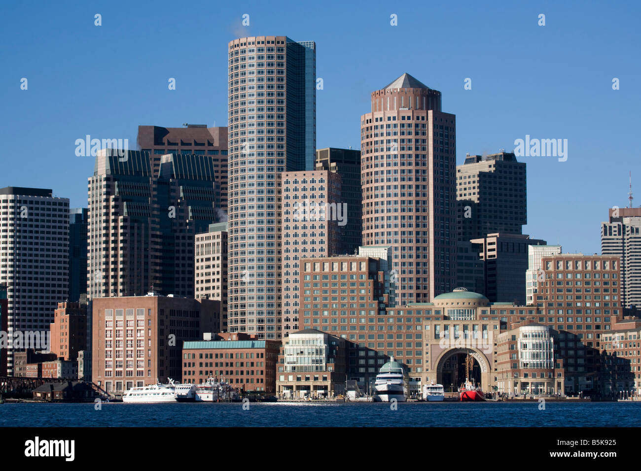 Boston Skyline from River Hudson Stock Photo - Alamy
