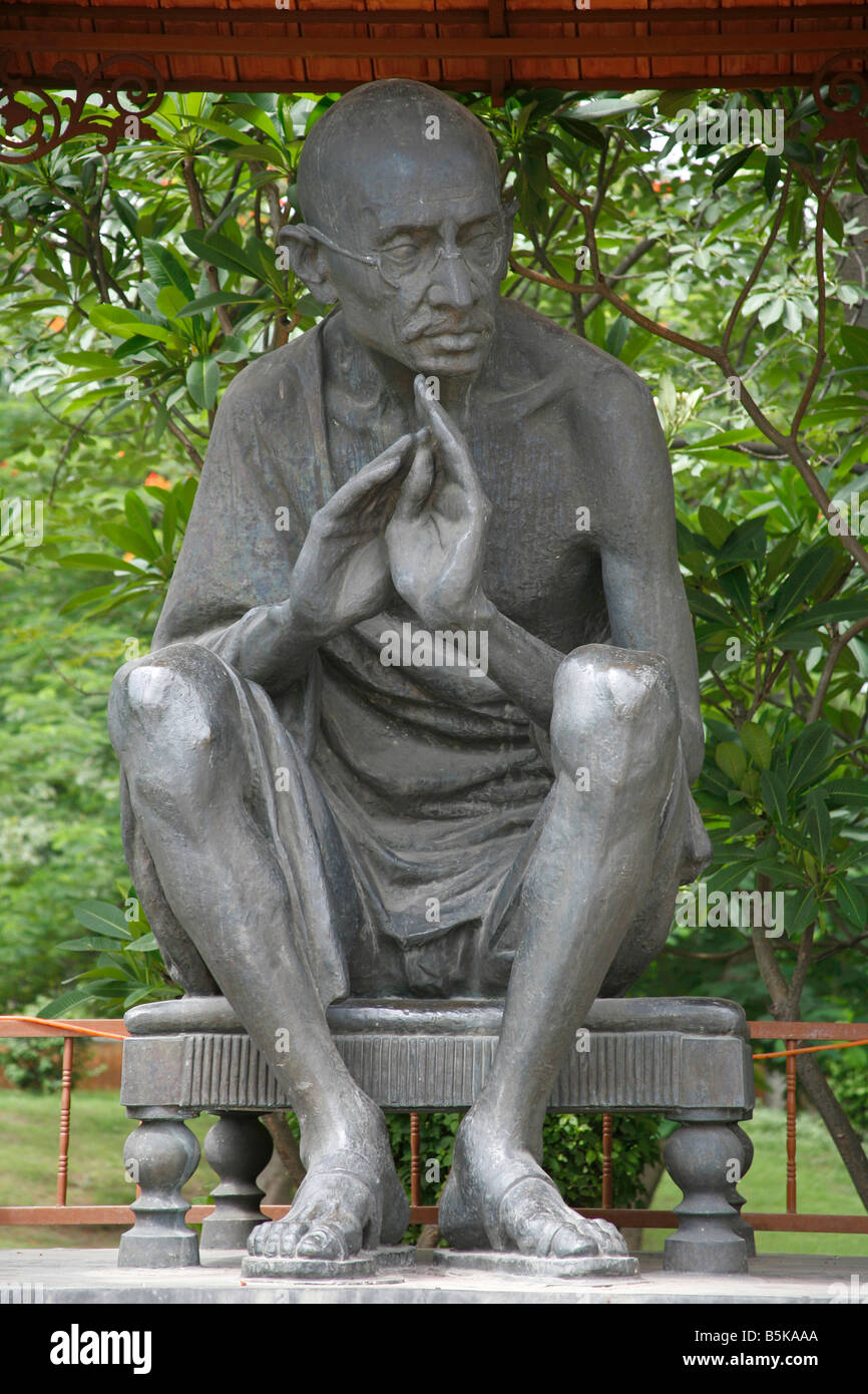 June 2008 Museum of Mahatma Gandhi Delhi India Bronze statue of Mahatma ...