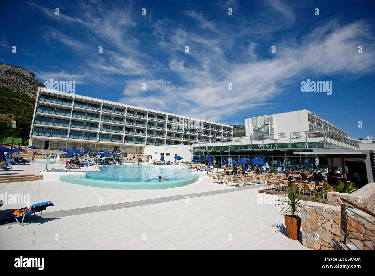 Luxury hotel and swimming pool on the island of Brac in Croatia Stock ...