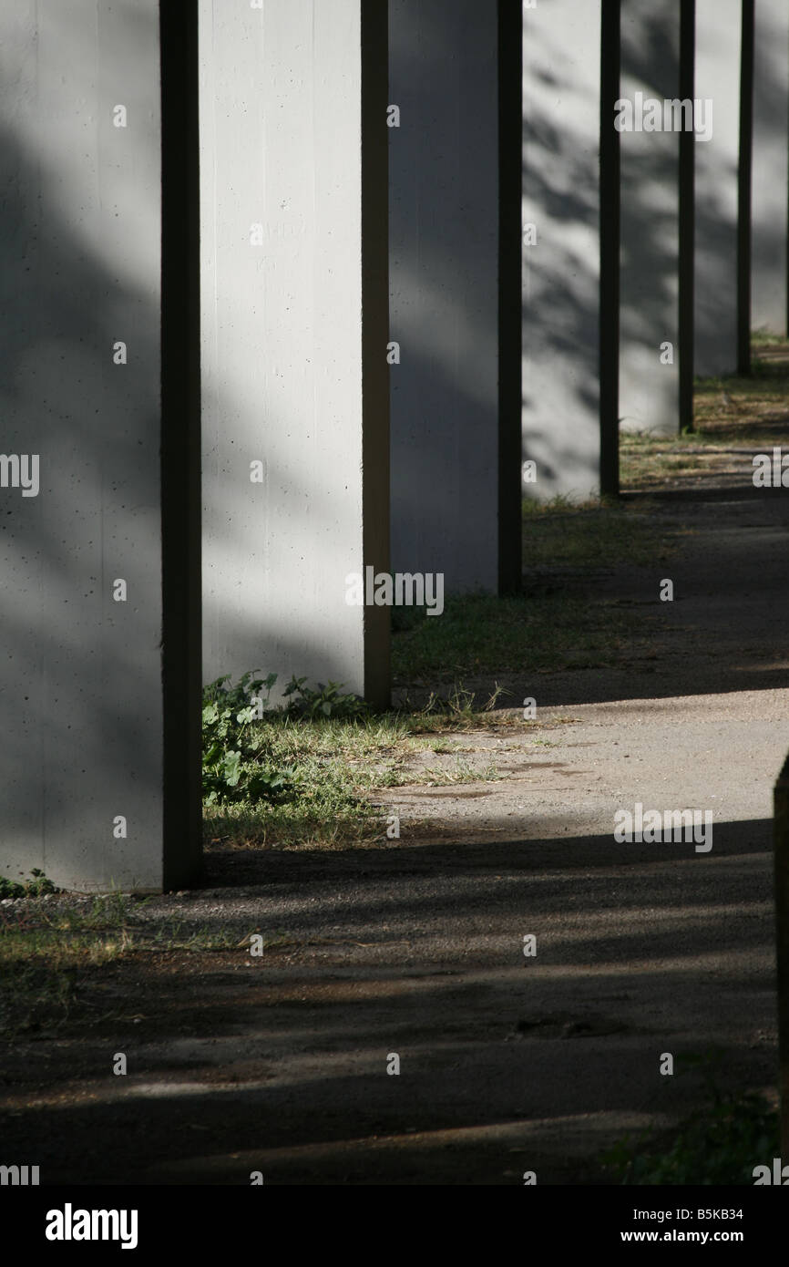 row of concrete pillars foundation on modern urban property Stock Photo ...