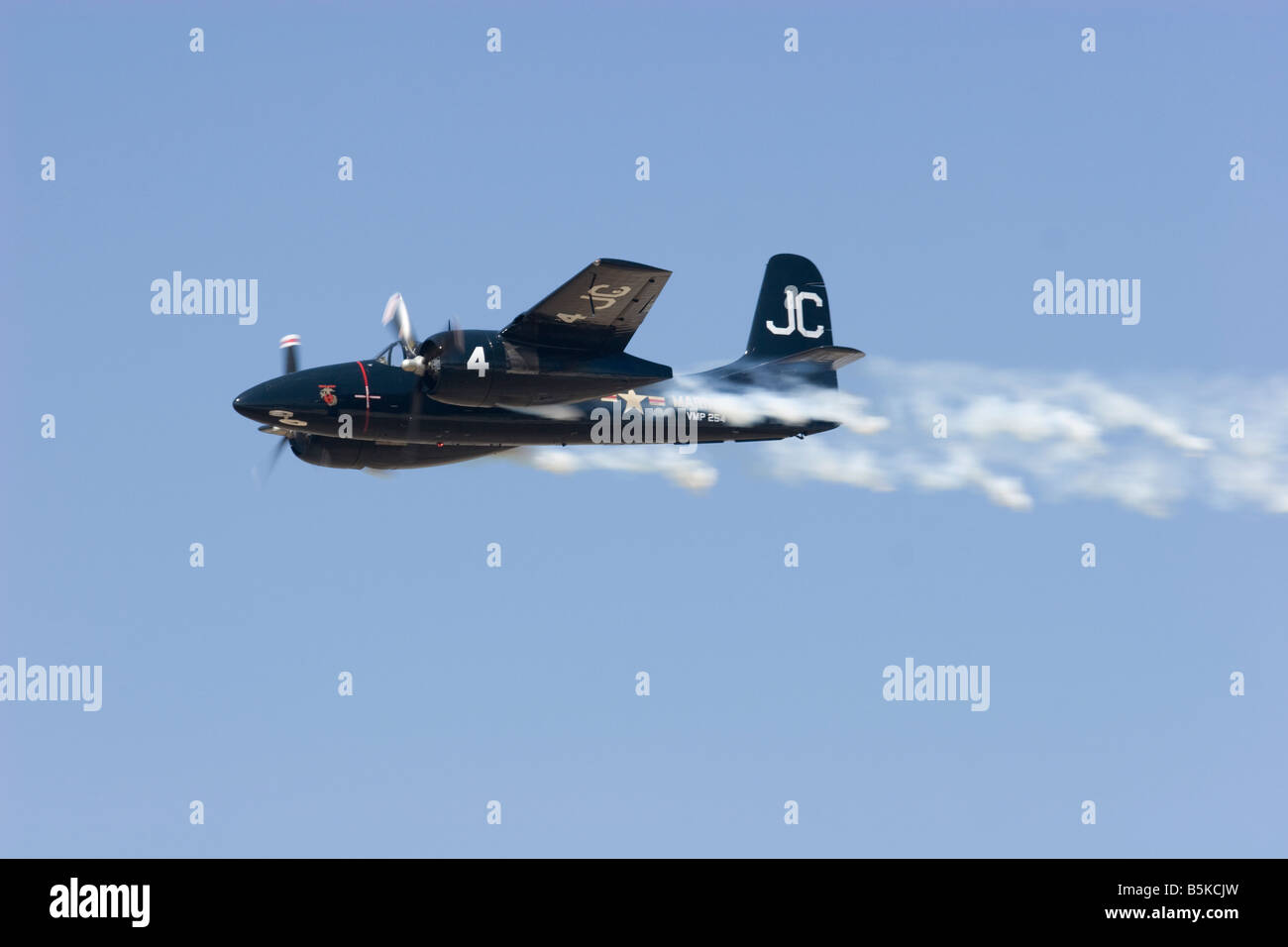 Grumman designed F7F Tigercat; Vintage WWII Navy fighter plane Stock ...