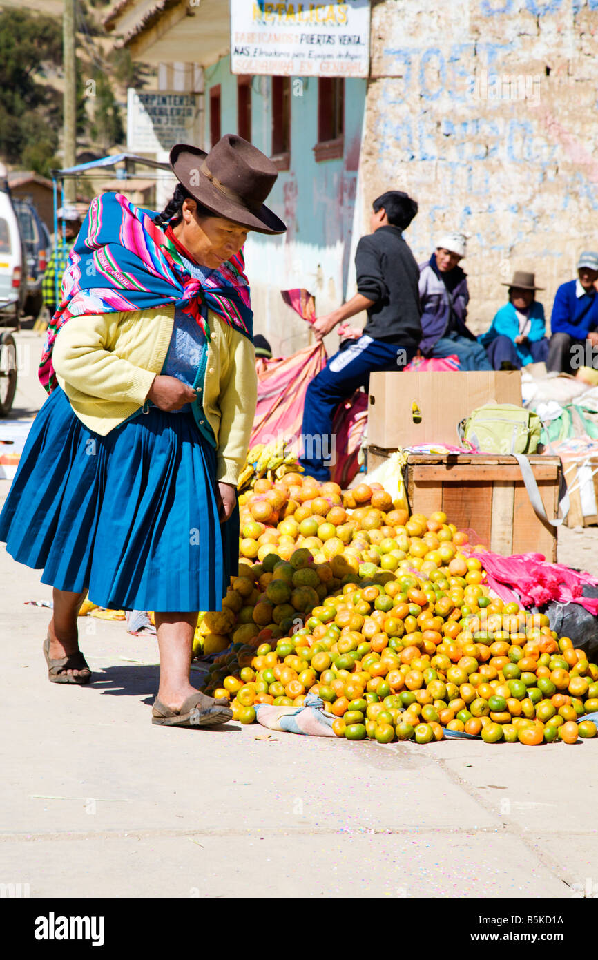 Sunday market in a Peruvian village Stock Photo - Alamy
