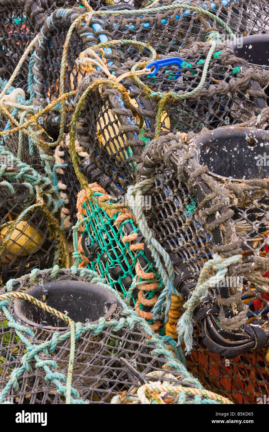 Stacks of Lobster Pots, Cornwall, UK Stock Photo - Alamy