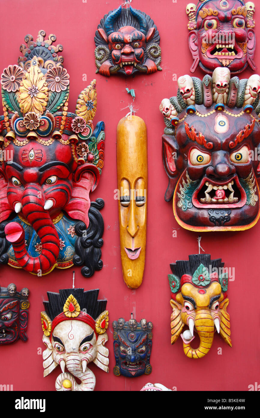 MASKS ON DISPLAY AT A FAIR IN DUBAI Stock Photo - Alamy