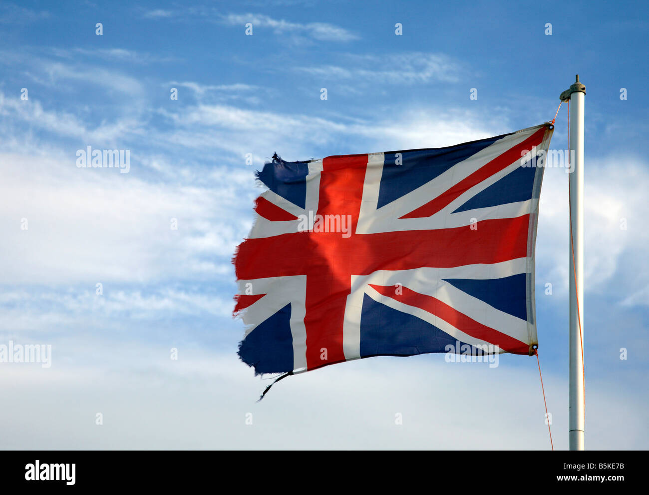 Frayed British flag Stock Photo - Alamy