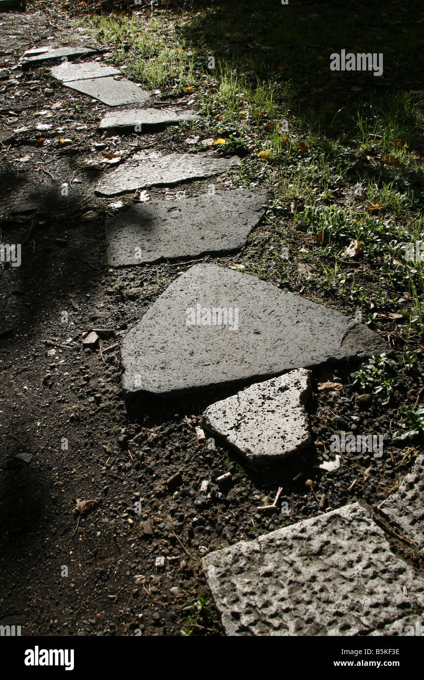 empty rural path made with stone slabs Stock Photo - Alamy