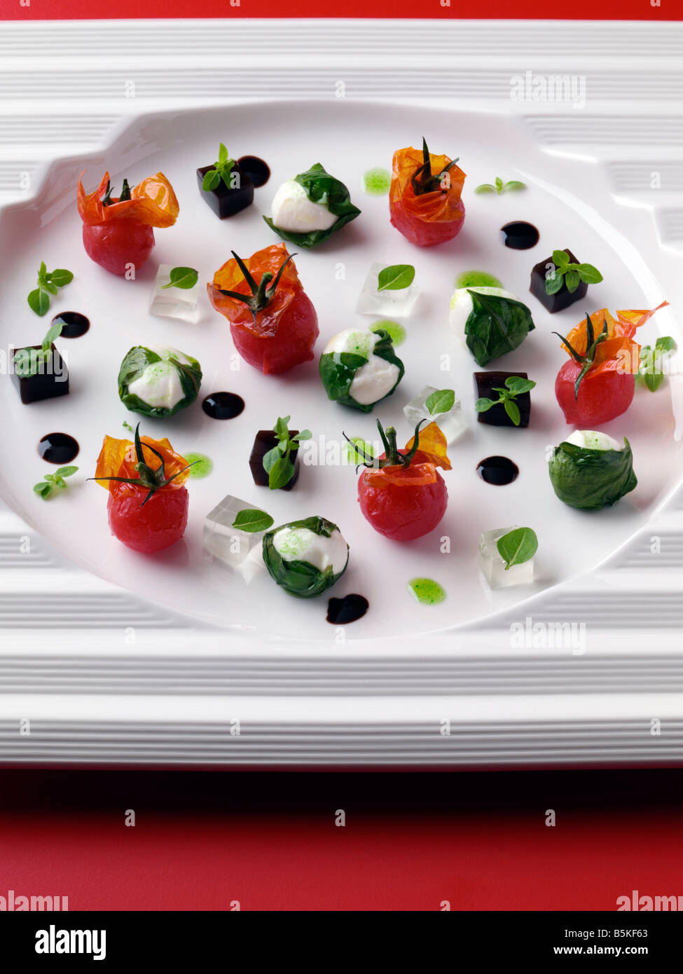 Mozzarella gourmet appetizers editorial food Stock Photo - Alamy