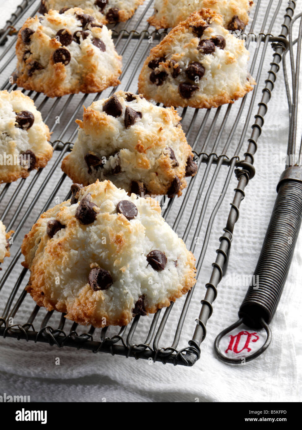 Coconut and chocolate stack cookies editorial food Stock Photo - Alamy