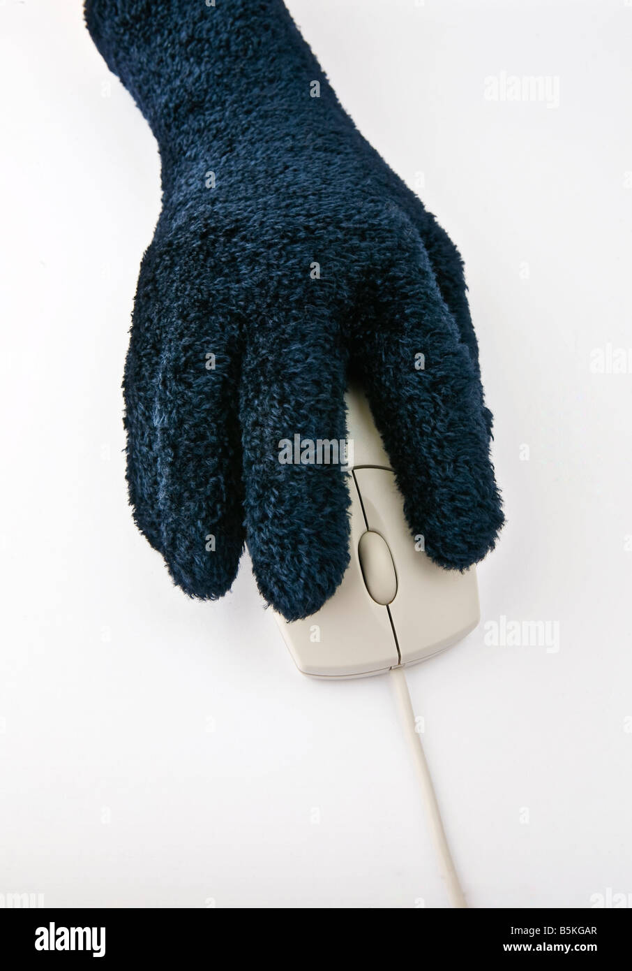 Older woman s hand in glove using computer mouse pointing device Stock ...