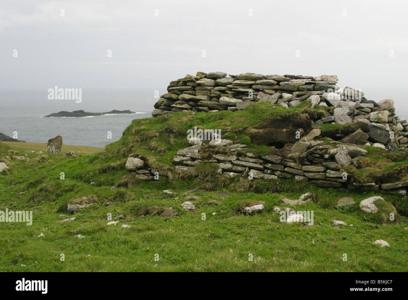 St. Ronan's Chapel on the remote Scottish Island of North Rona Stock ...