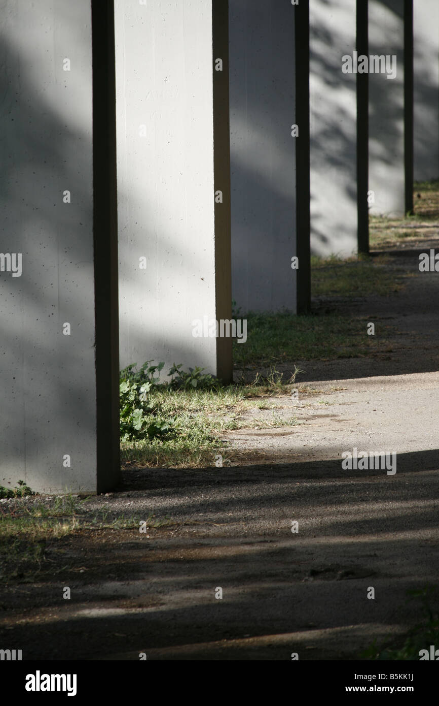 row of concrete pillars foundation on modern urban property Stock Photo ...