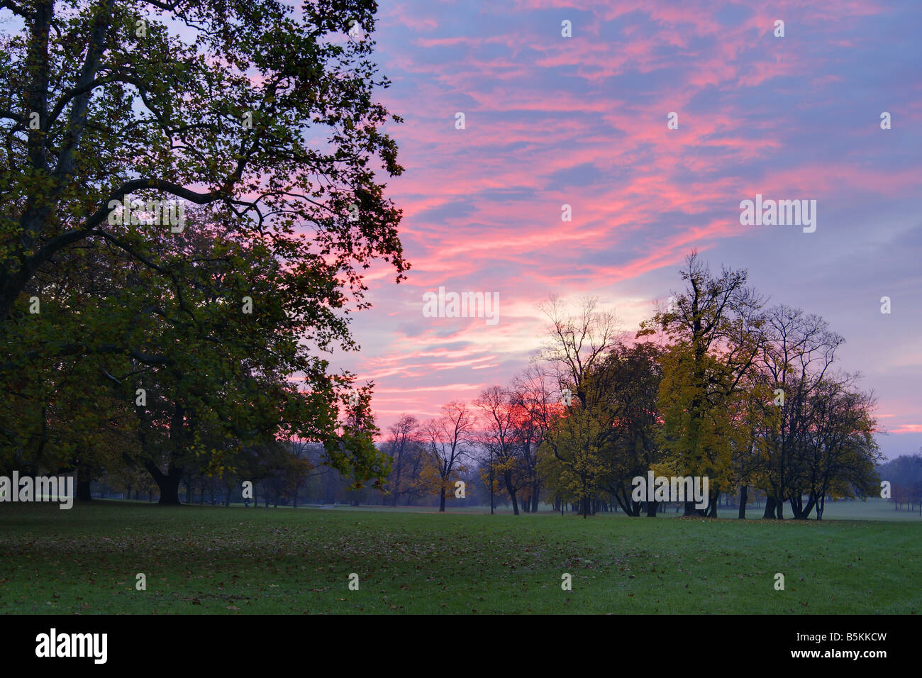 beautiful sunrise in autumn Stock Photo - Alamy