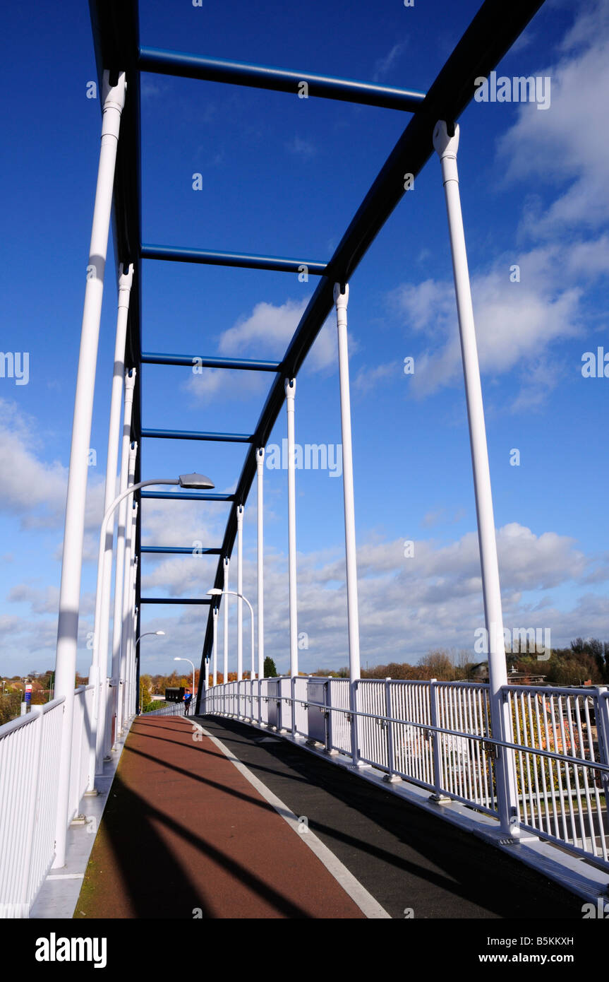 The Jane Coston Cycle Bridge over the A14 at Milton Cambridge England ...