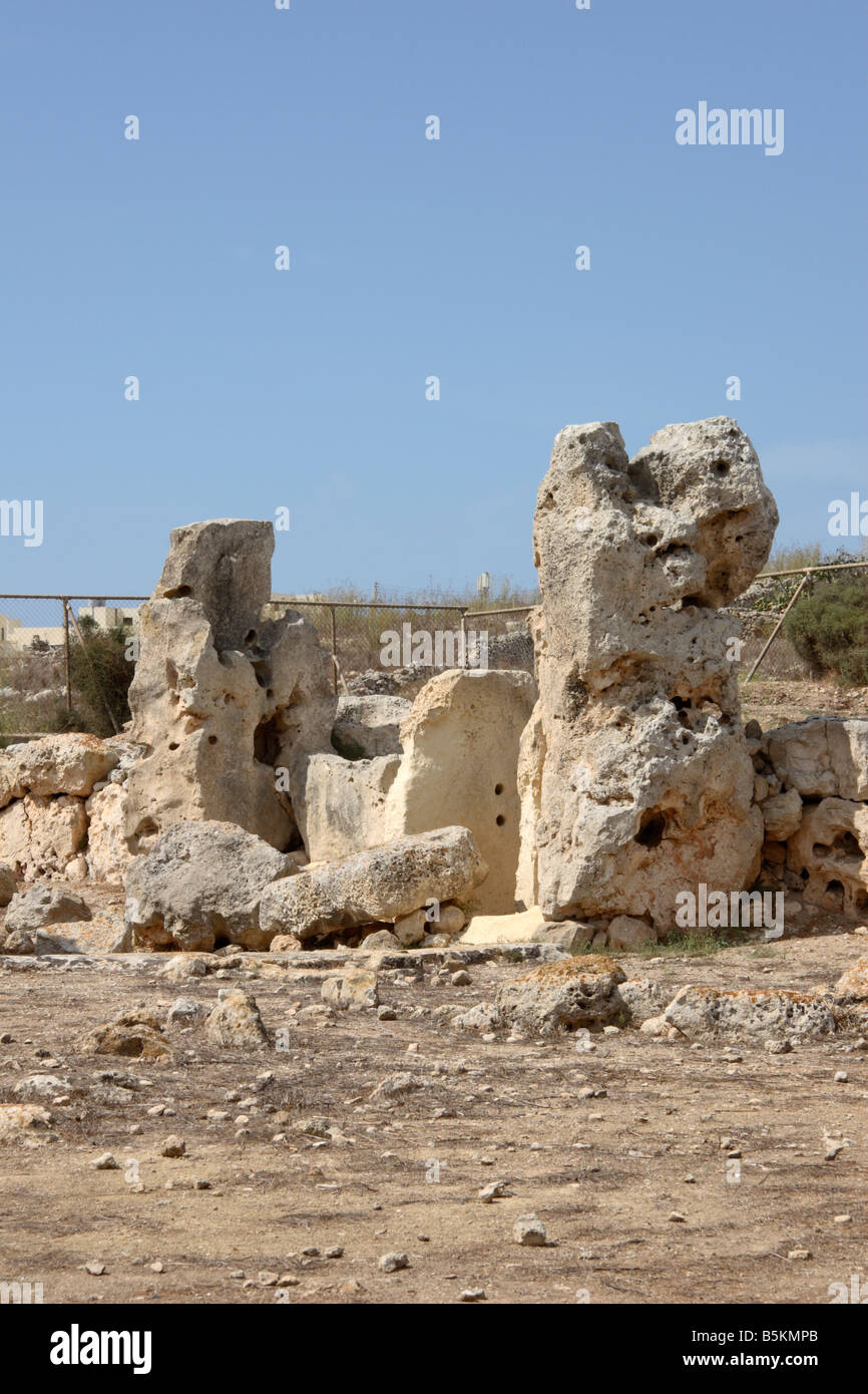 The ancient "Standing stones" at the Skorba Temples site in Zebbiegh ...