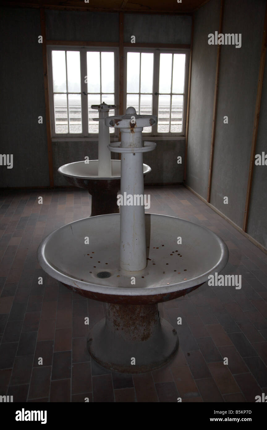 communal wash basins for prisoners at dachau second world war ...