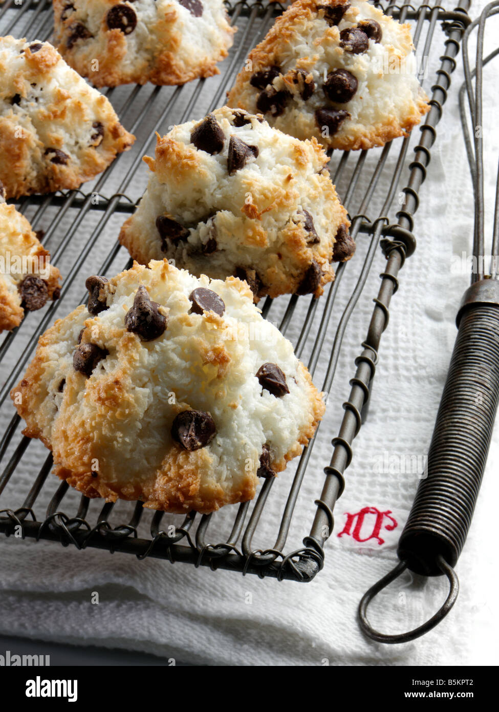 Coconut and chocolate stack cookies editorial food Stock Photo - Alamy