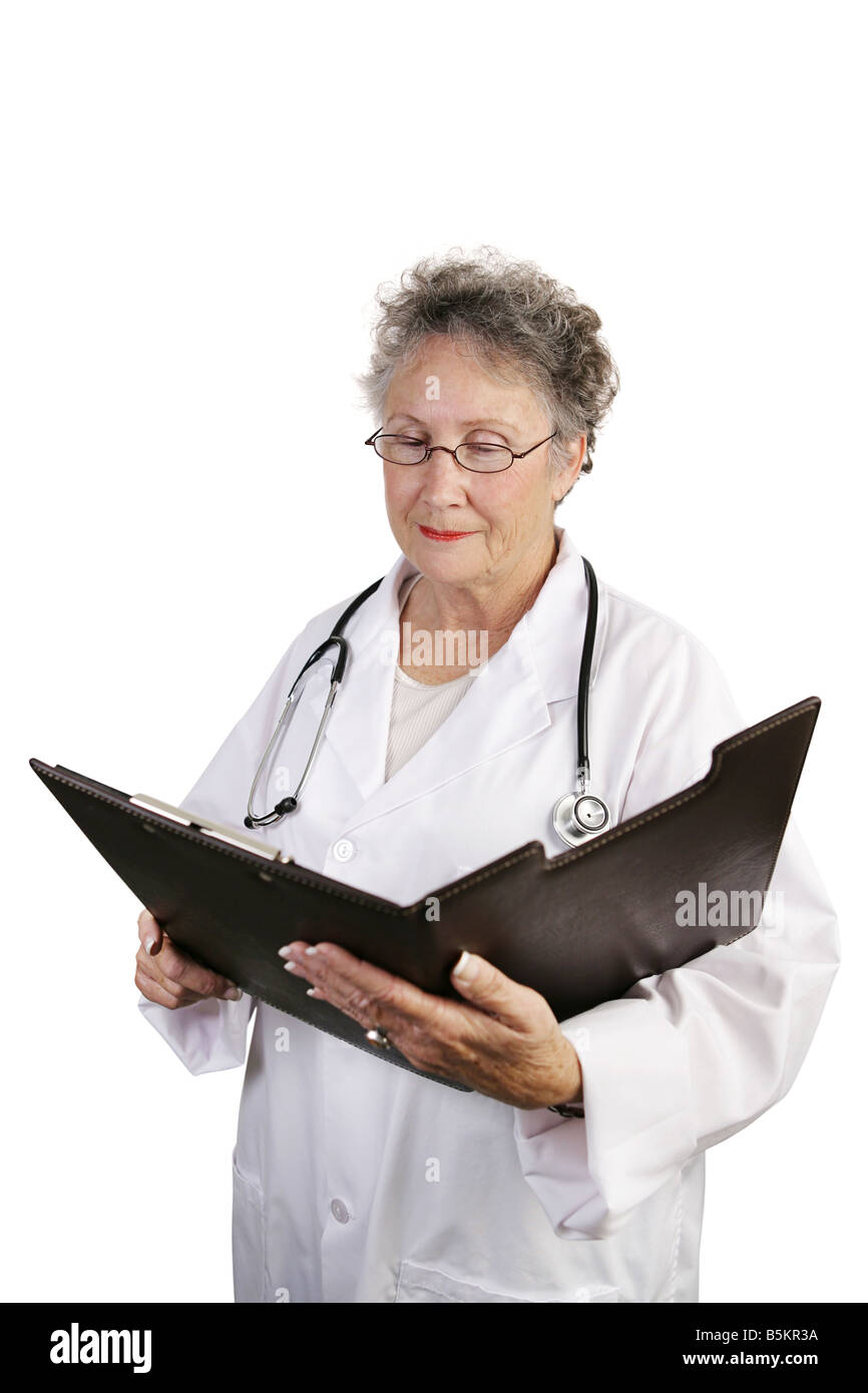 Female physician reviewing patient chart hi-res stock photography and ...