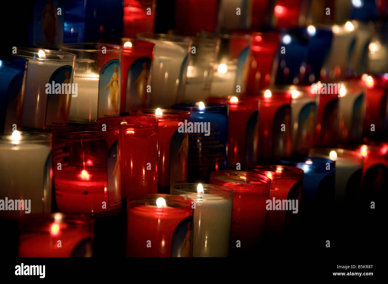 Candles at Basilique Notre-Dame-de-Fourvière, Lyon, France Stock Photo ...