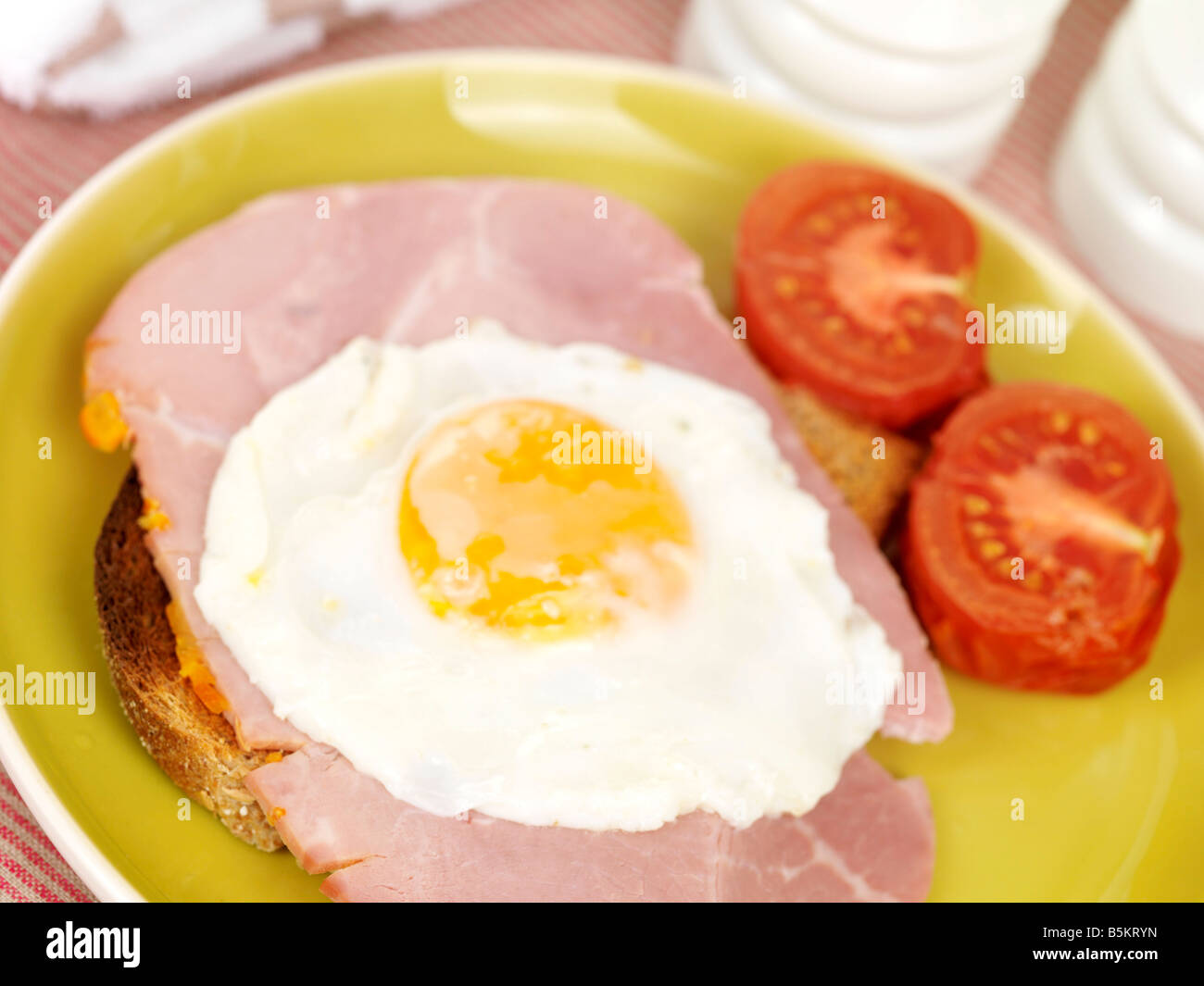 Freshly Cooked Cold Lean Ham With A Fried Egg On Hot Buttered Toast And ...