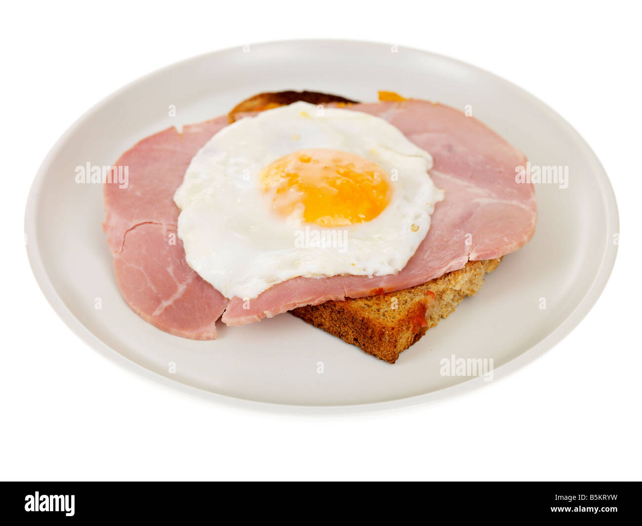 Sunny Side Fried Egg Bread Slice Breakfast Cooked High Resolution Stock ...