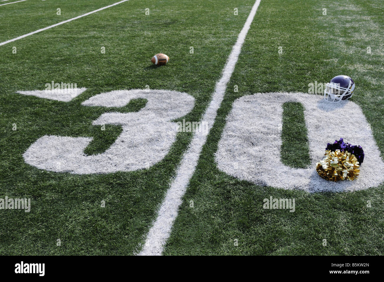 American Football field, minus 30 Stock Photo - Alamy