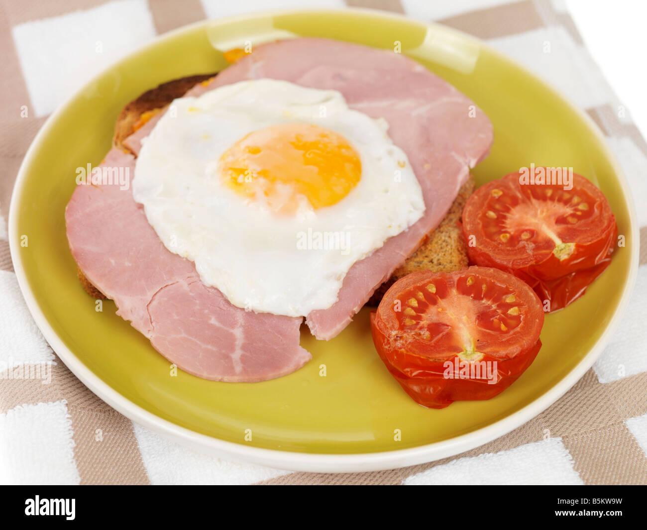 Ham and Egg on Toast Stock Photo - Alamy