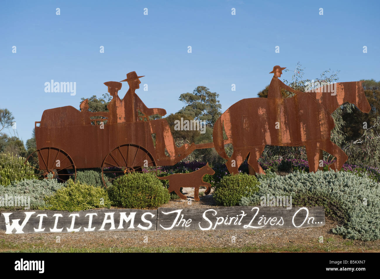 'Williams the Spirit Lives on' sign and sculpture at the entrance to ...