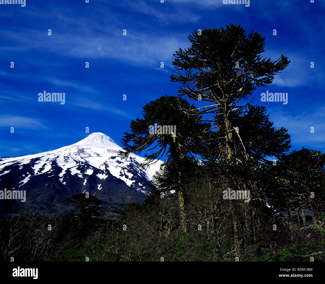 Snow topped peak of Volcano Chile Stock Photo - Alamy