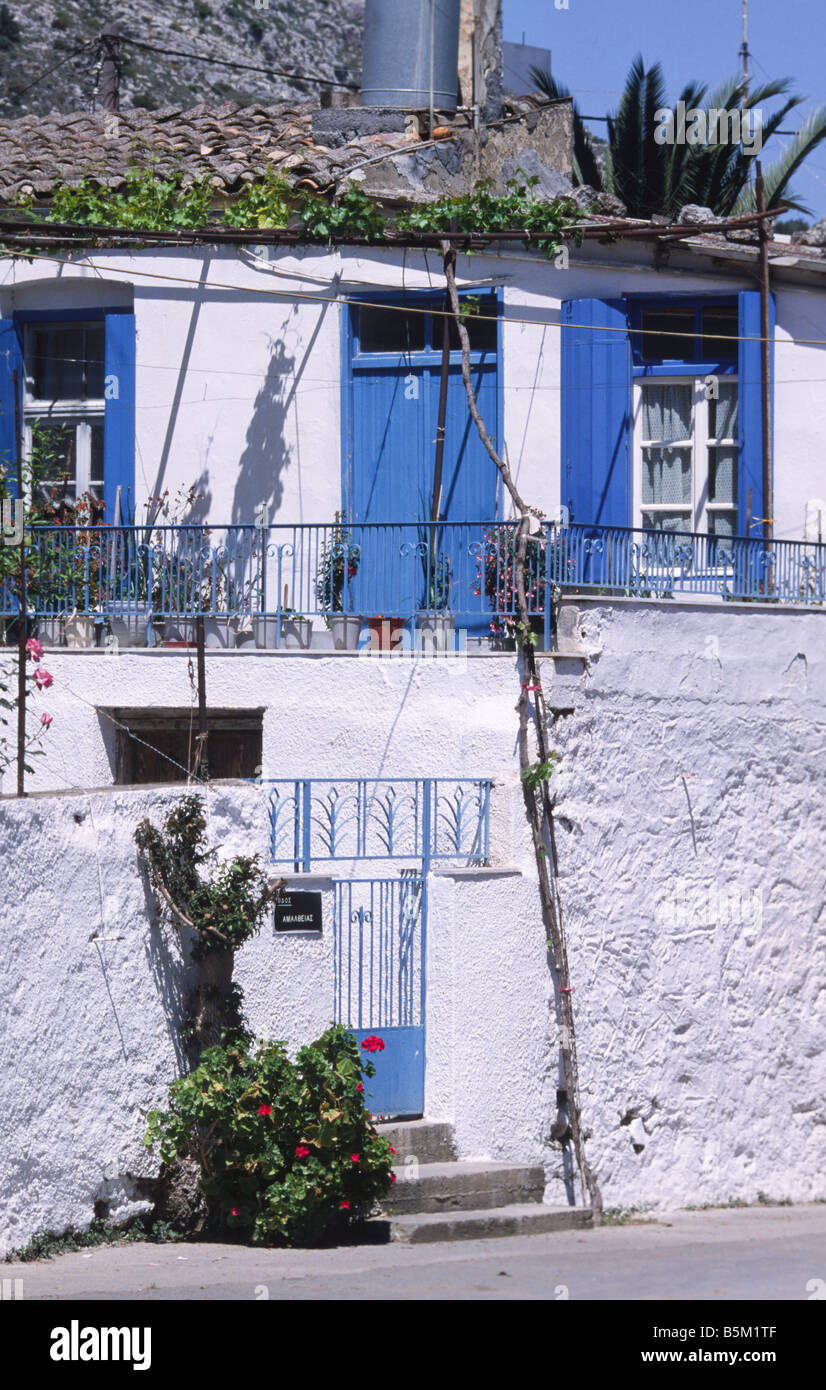 White cladding of a typical house in Archanes Crete Greece Stock Photo ...