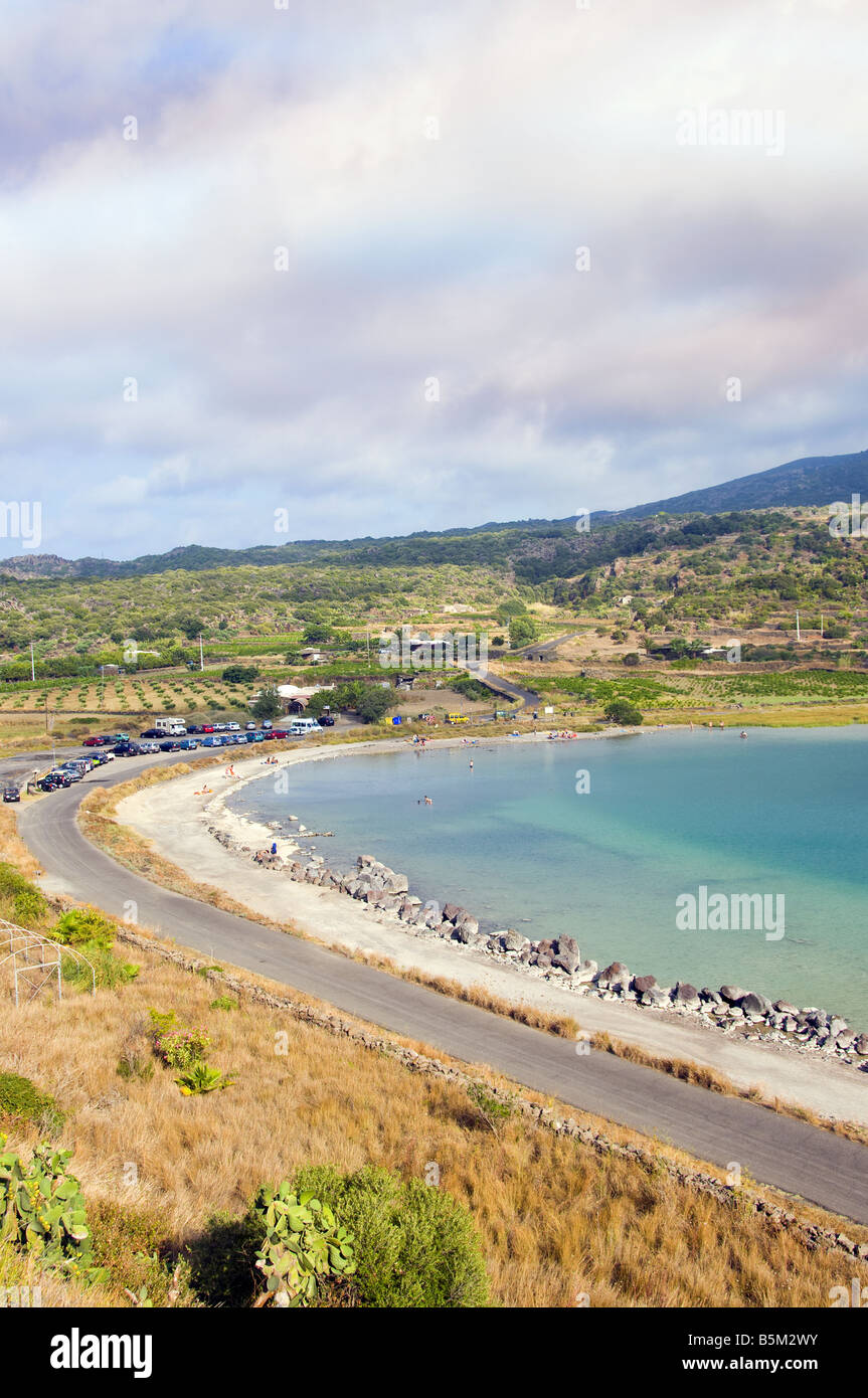 The "Lago Specchio di Venere" lake in the Island of Pantelleria, Sicily ...