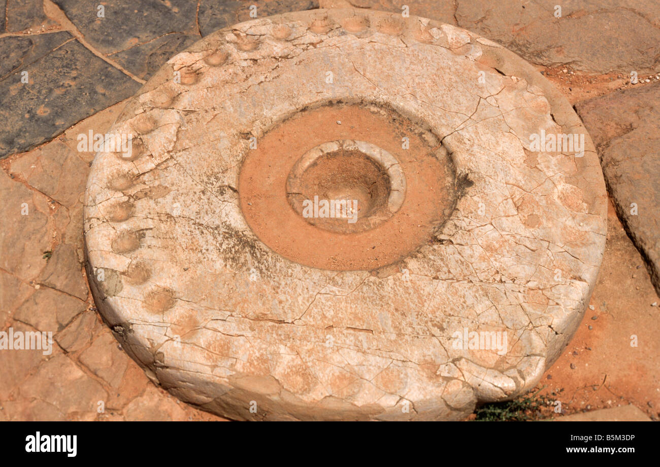 stony wheel in the archeological site of Malia Crete Greece Stock Photo ...