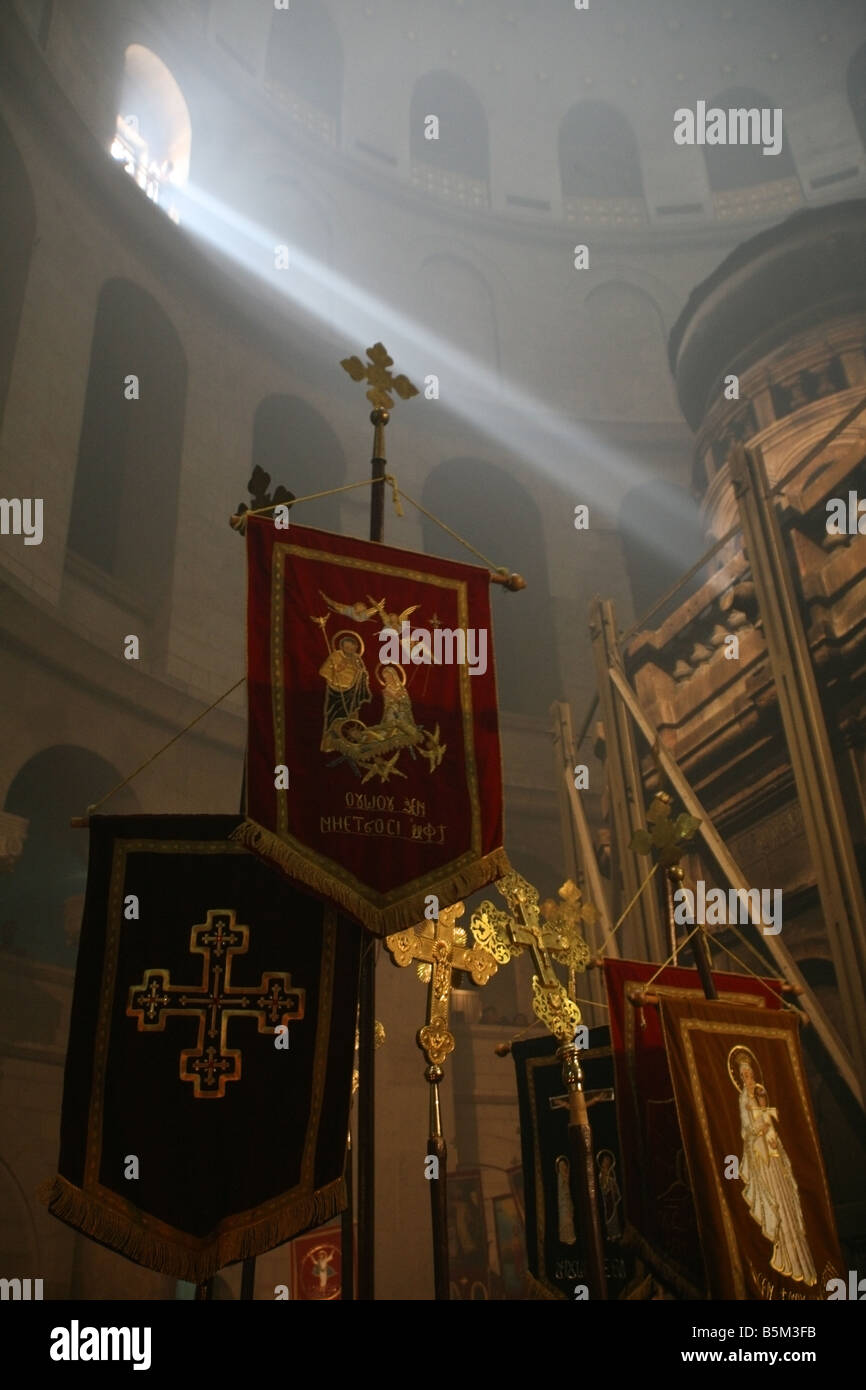 Holy Fire saturday at christ thomb jerusalem Stock Photo - Alamy
