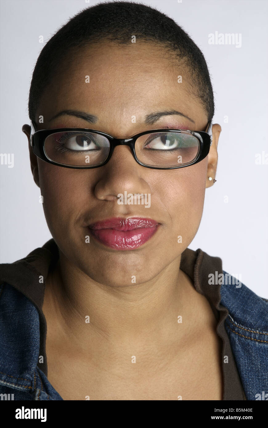 Woman wearing glasses Stock Photo - Alamy