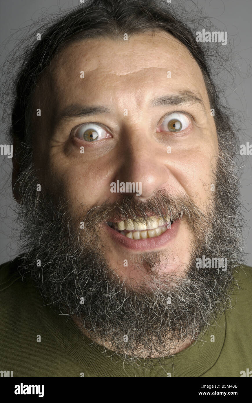 Man with long hair and beard Stock Photo - Alamy