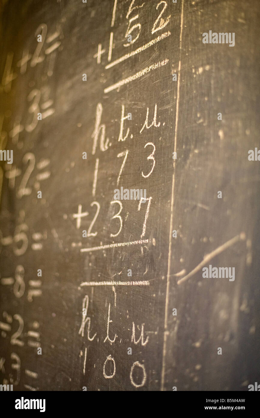 Maths on a blackboard Stock Photo - Alamy