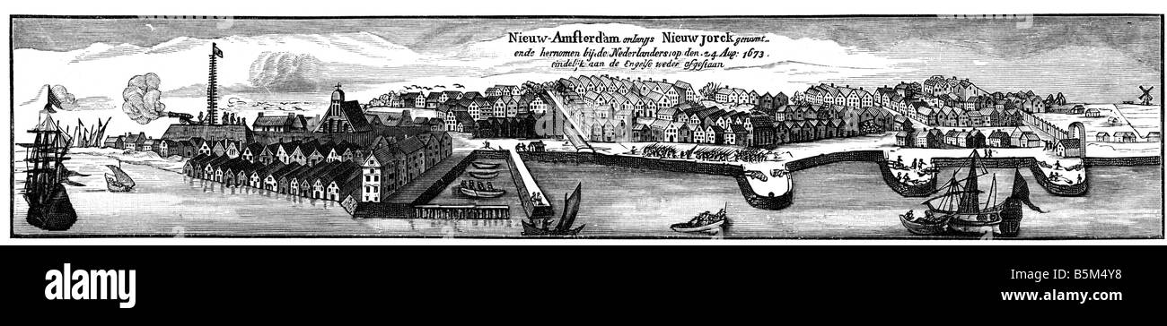 geography / travel, USA, New York City, view, Dutch copper engraving ...