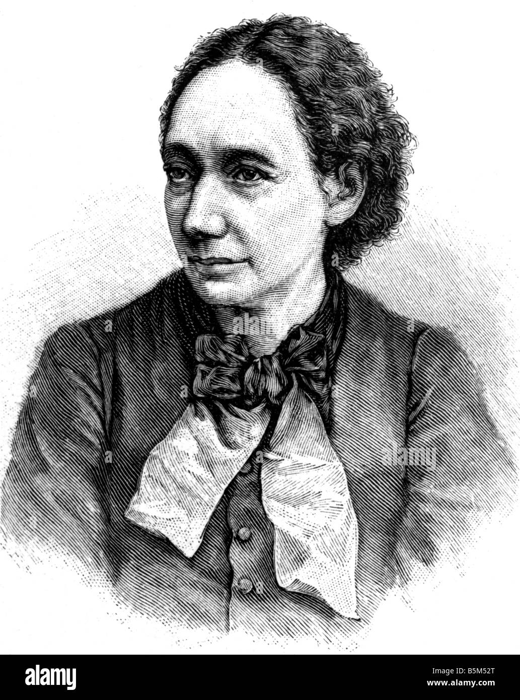 Michel, Louise, 20.4.1833 - 9.1.1905, French politician, portrait, wood ...
