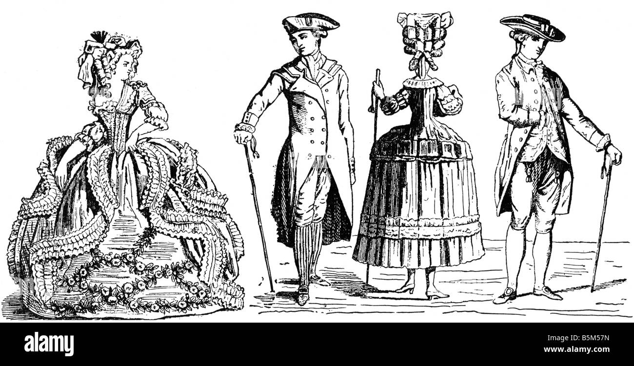 fashion, 18th century, France, 1789 - 1790, wood engraving, "La France ...