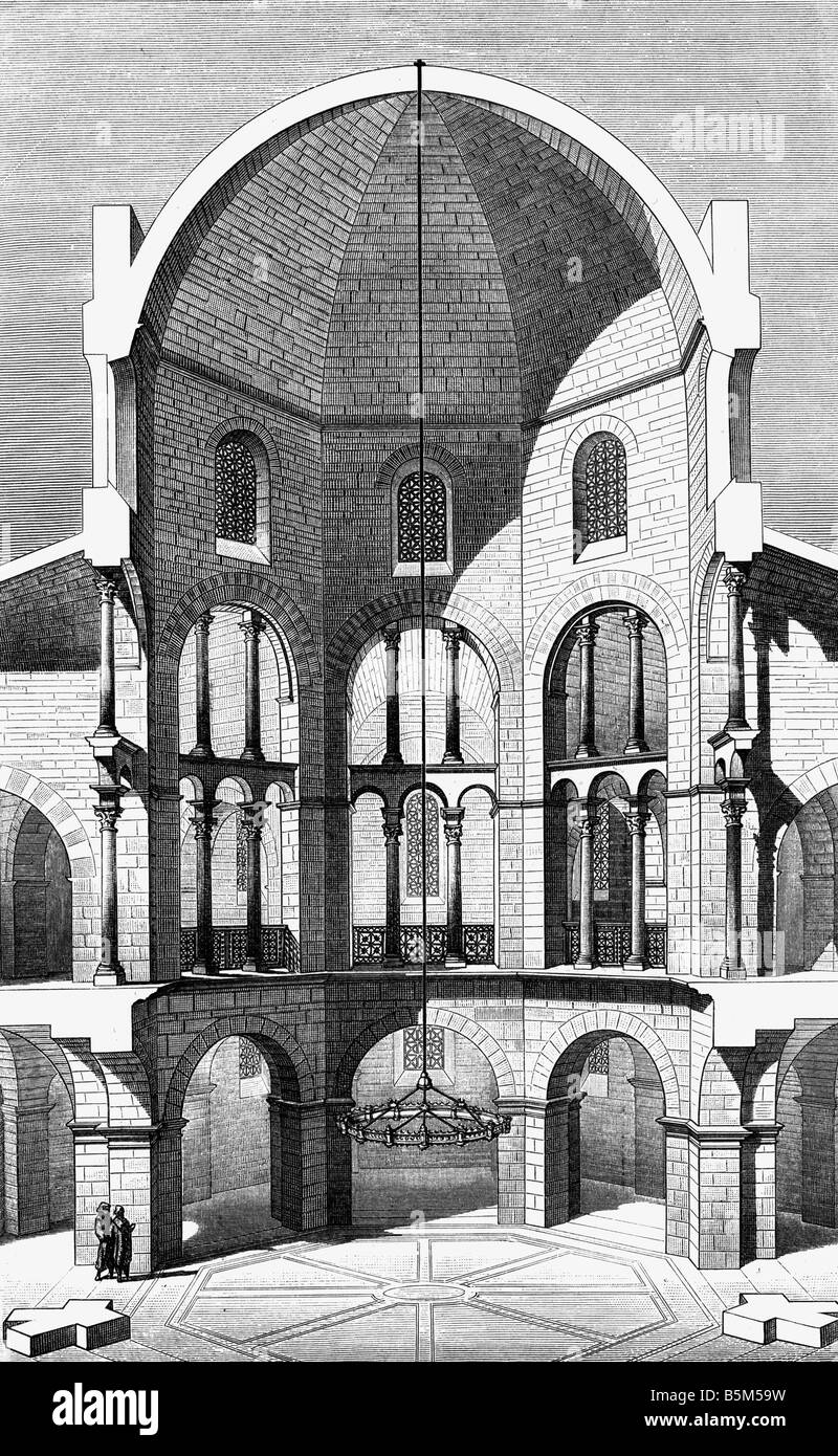 architecture, churches and monasteries, detail, fassade, Aachen ...