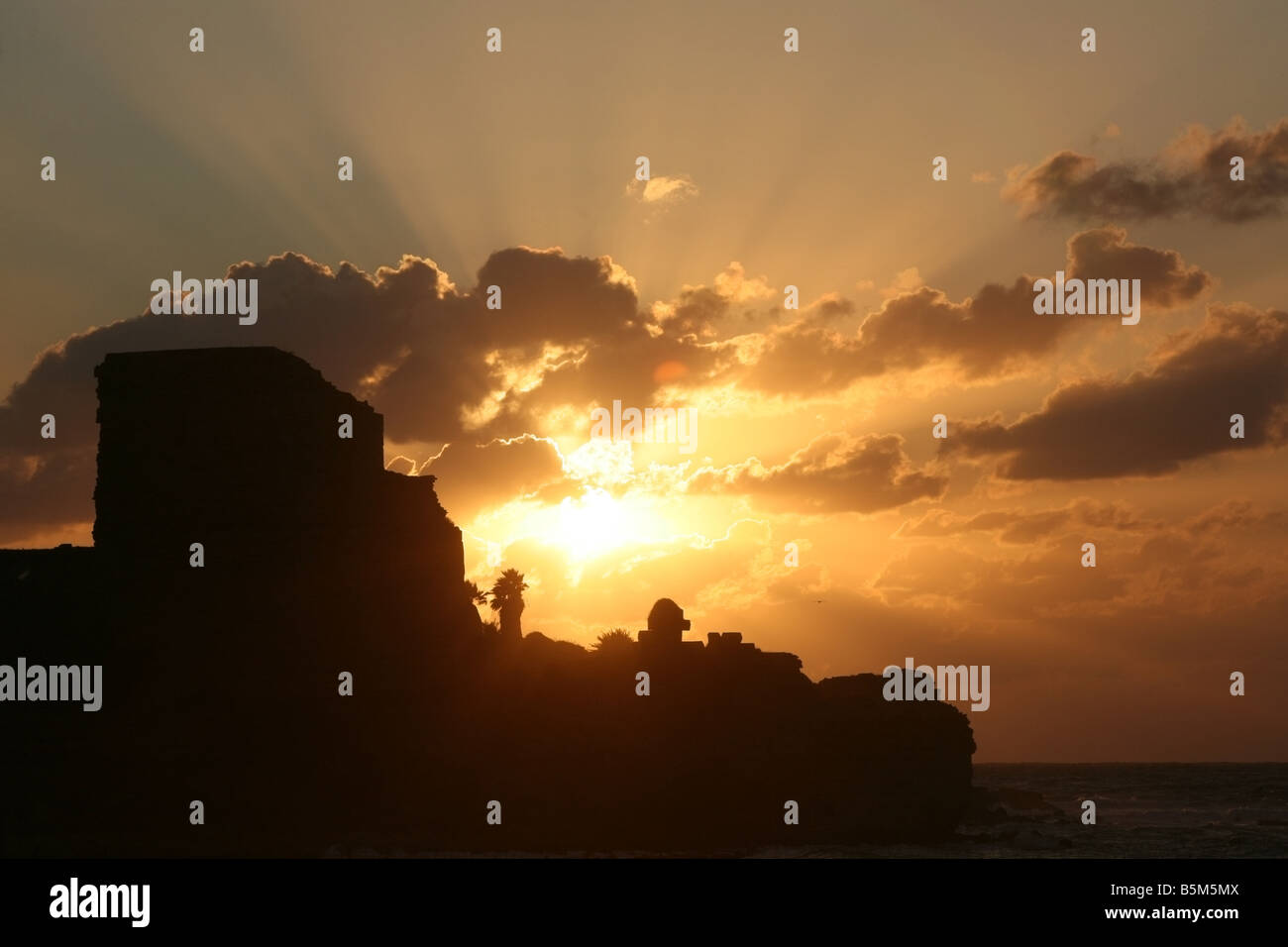 fort atlit at sunset Stock Photo - Alamy