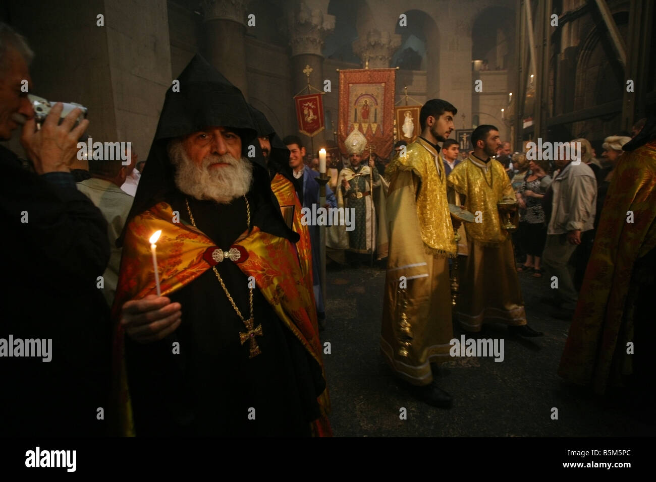 Holy Fire saturday at christ thomb jerusalem Stock Photo - Alamy