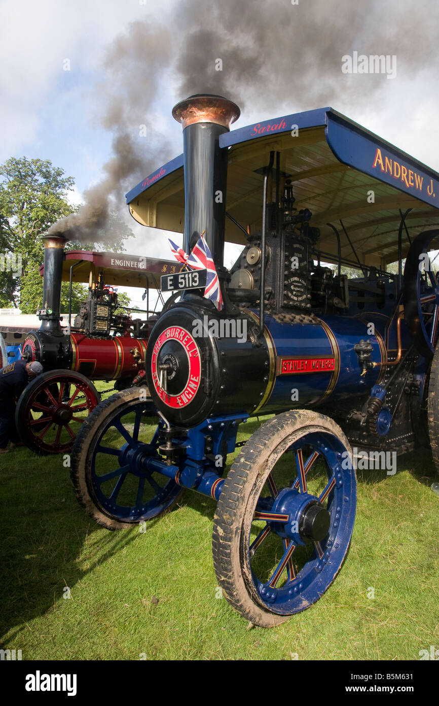 burrell traction engine in steam at the astle park rally Stock Photo ...