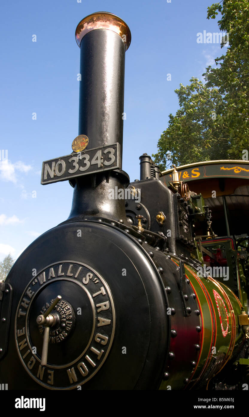 the wallis traction engine at astle park rally Stock Photo - Alamy