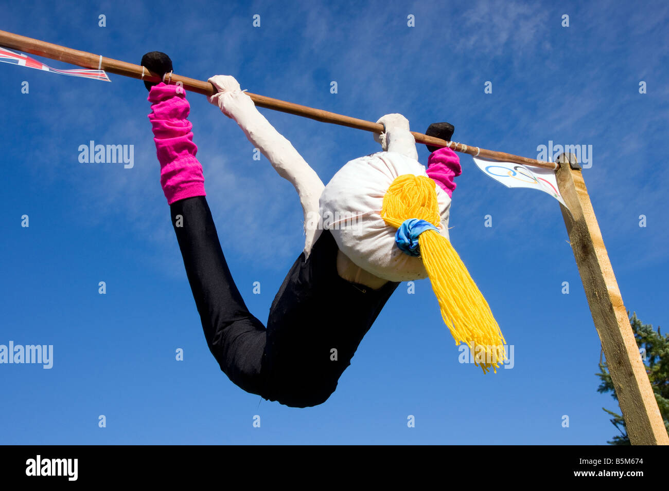 traditional english scarecrow in the village of wormhill on olympic ...
