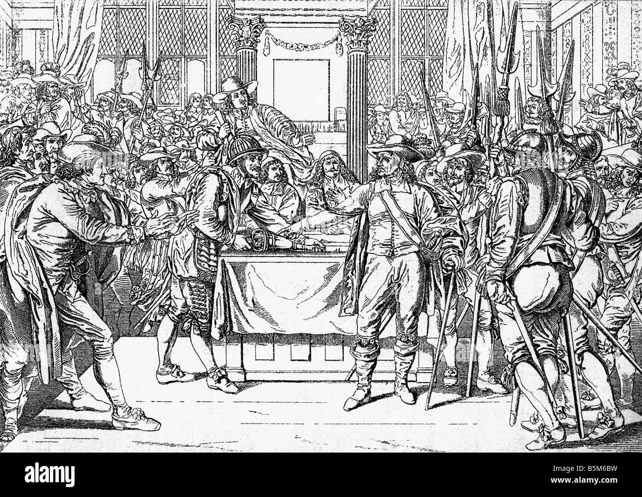Cromwell parliament 1653 Black and White Stock Photos & Images - Alamy