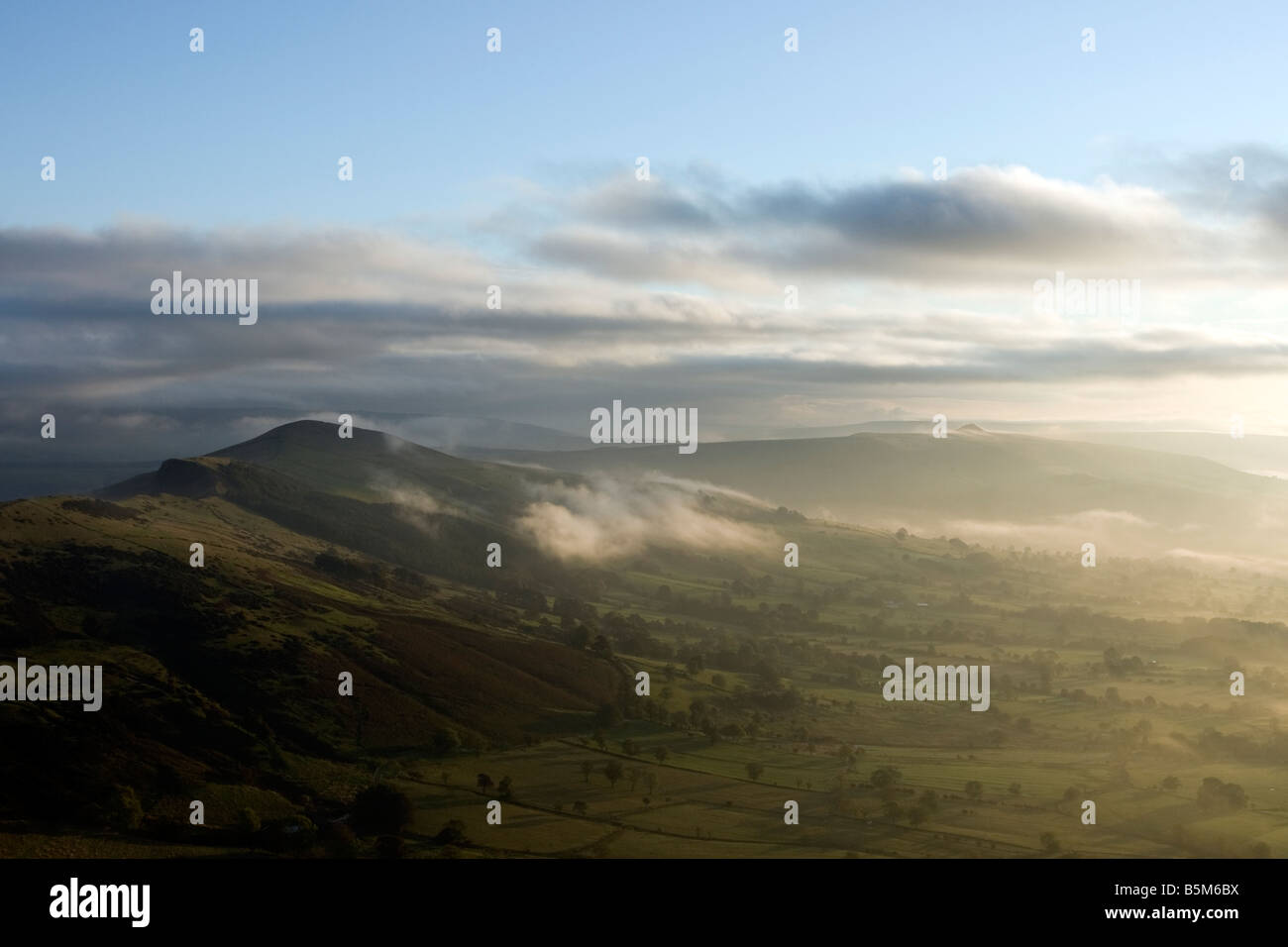 lose hill mam tor ridge and castleton valley from mam tor with low ...