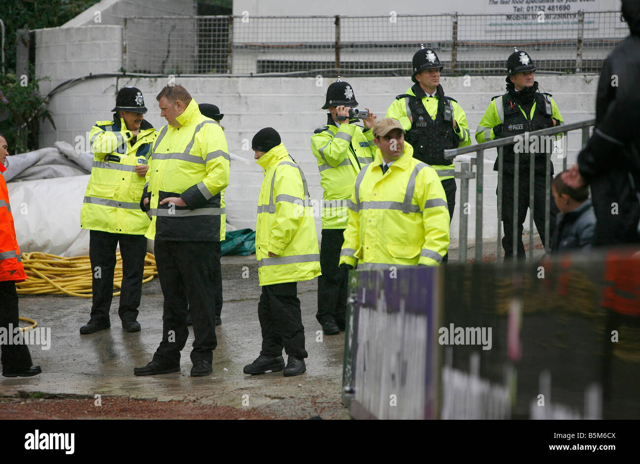 police and security officials officers at football match ground Stock ...