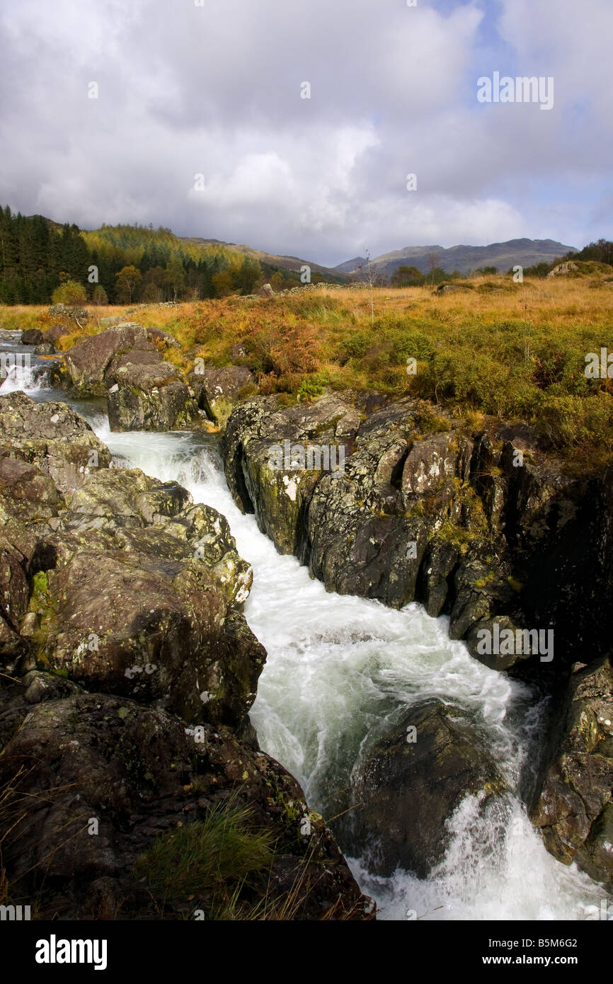 river duddon cascading through rocks at birks bridge Stock Photo - Alamy
