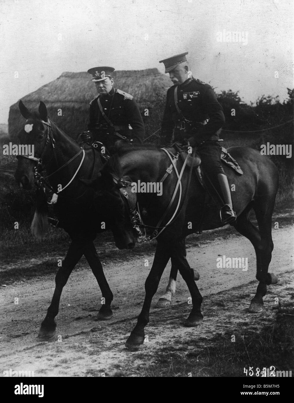 1EN 346 F1915 11 E W Churchill and J French during WW1 Churchill Sir ...